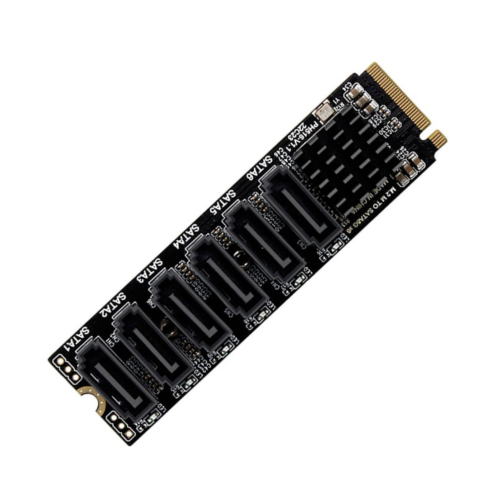 M.2 NVME PCI-E PCIE X4 X8 X16 to 6 Port 3.0 SATA Adapter Card Riser ...