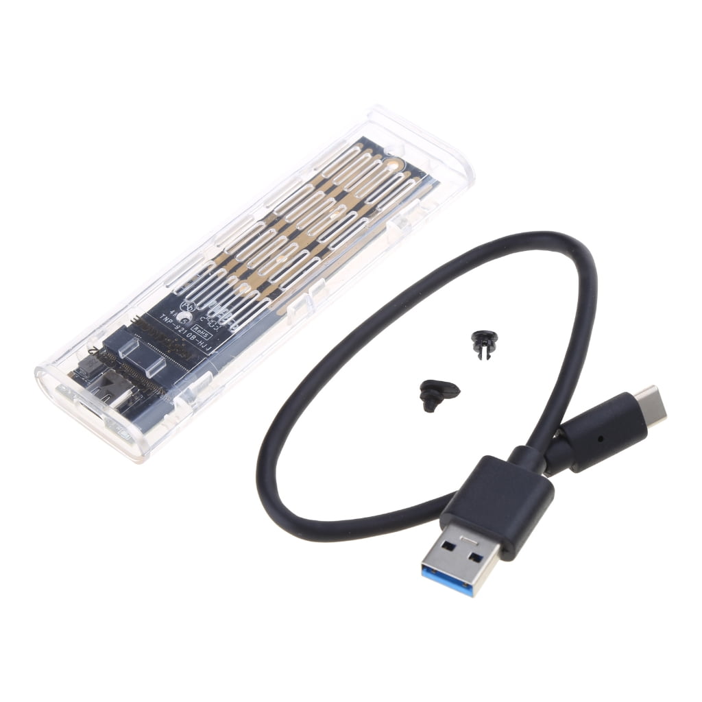 M.2 NVME/Sata SSD Enclosure Transparent- Tool-free USB TypeC Hard Drive ...