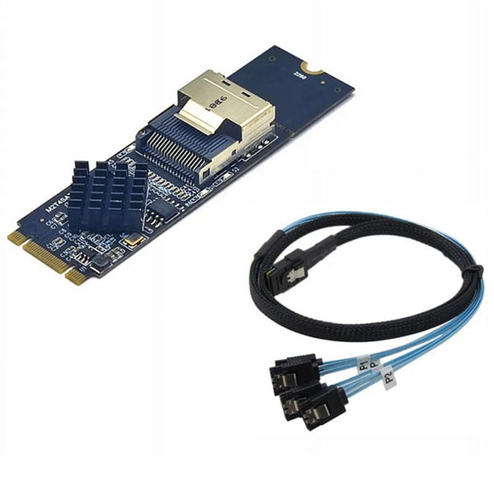 M.2 NVME to Mini SAS SFF-8087 Expansion Card Support 4 Port SATA3.0 ...