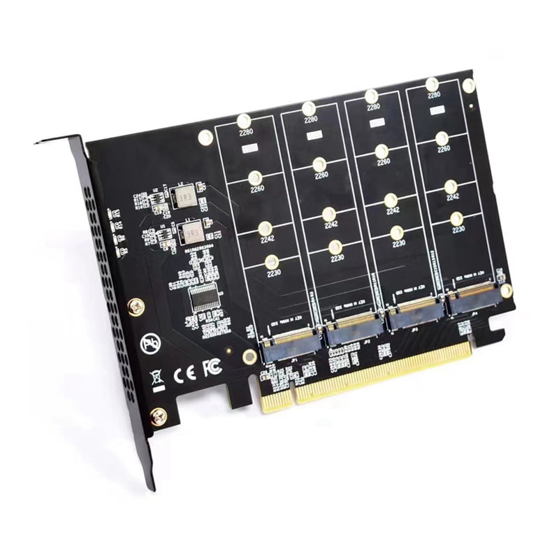 M.2 NVME to PCIe X16 Adapter Converter Card 4 Port NVME Expansion Card ...