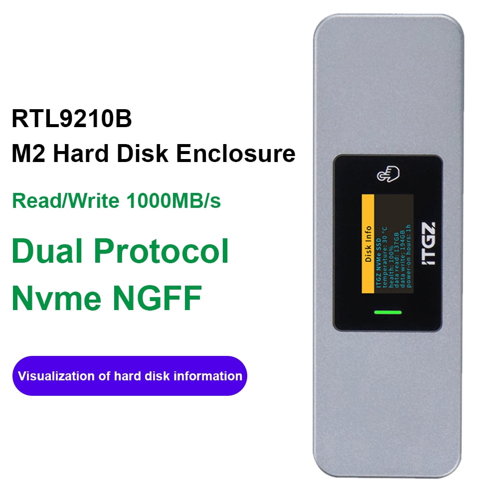 M.2 NVMe NGFF External Hard Drive Case 10Gbps M.2 SSD Enclosure M-key ...