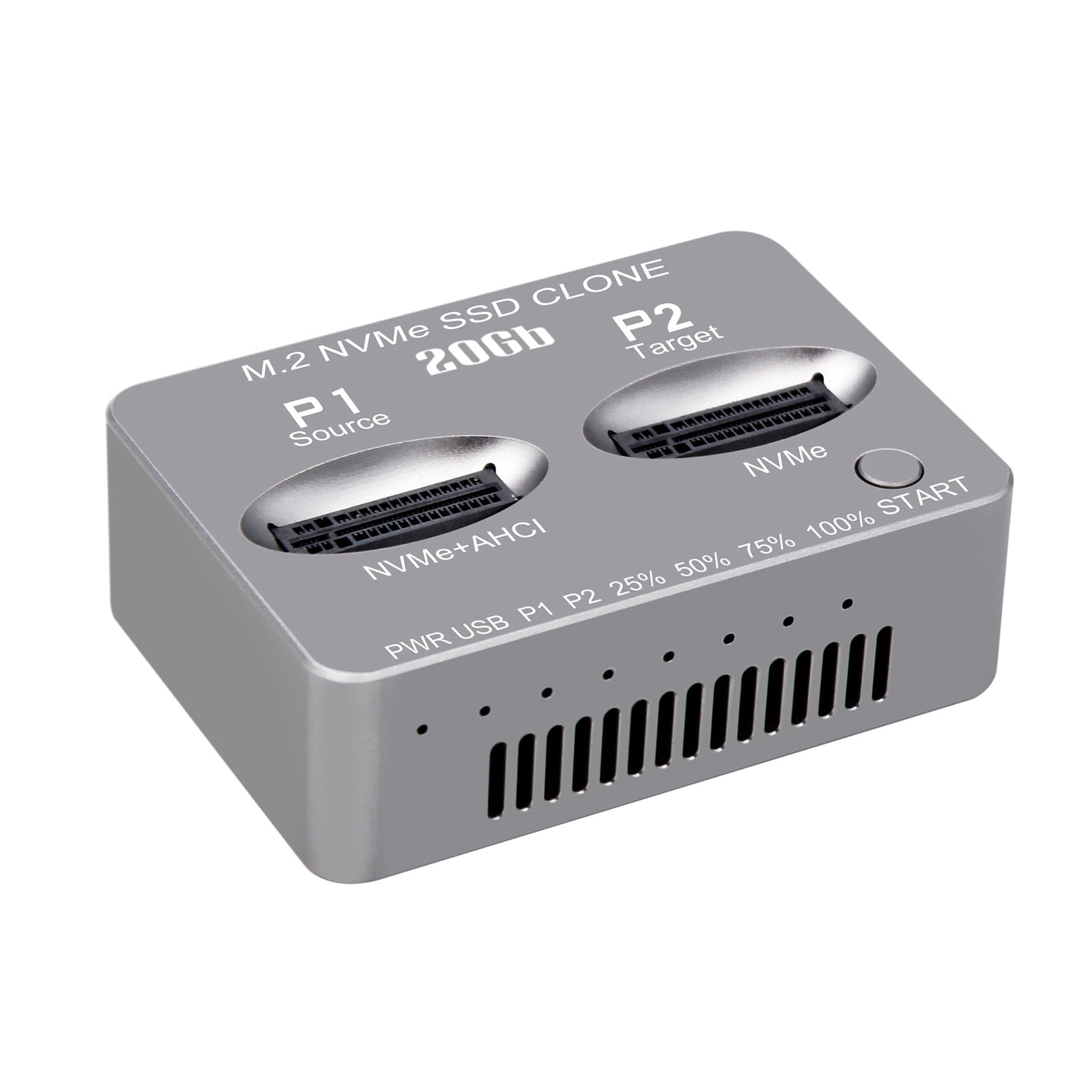 M.2 NVMe SSD Dock AHCI Duplicator Cloner USB3.2 20G SSD Double Bay ...