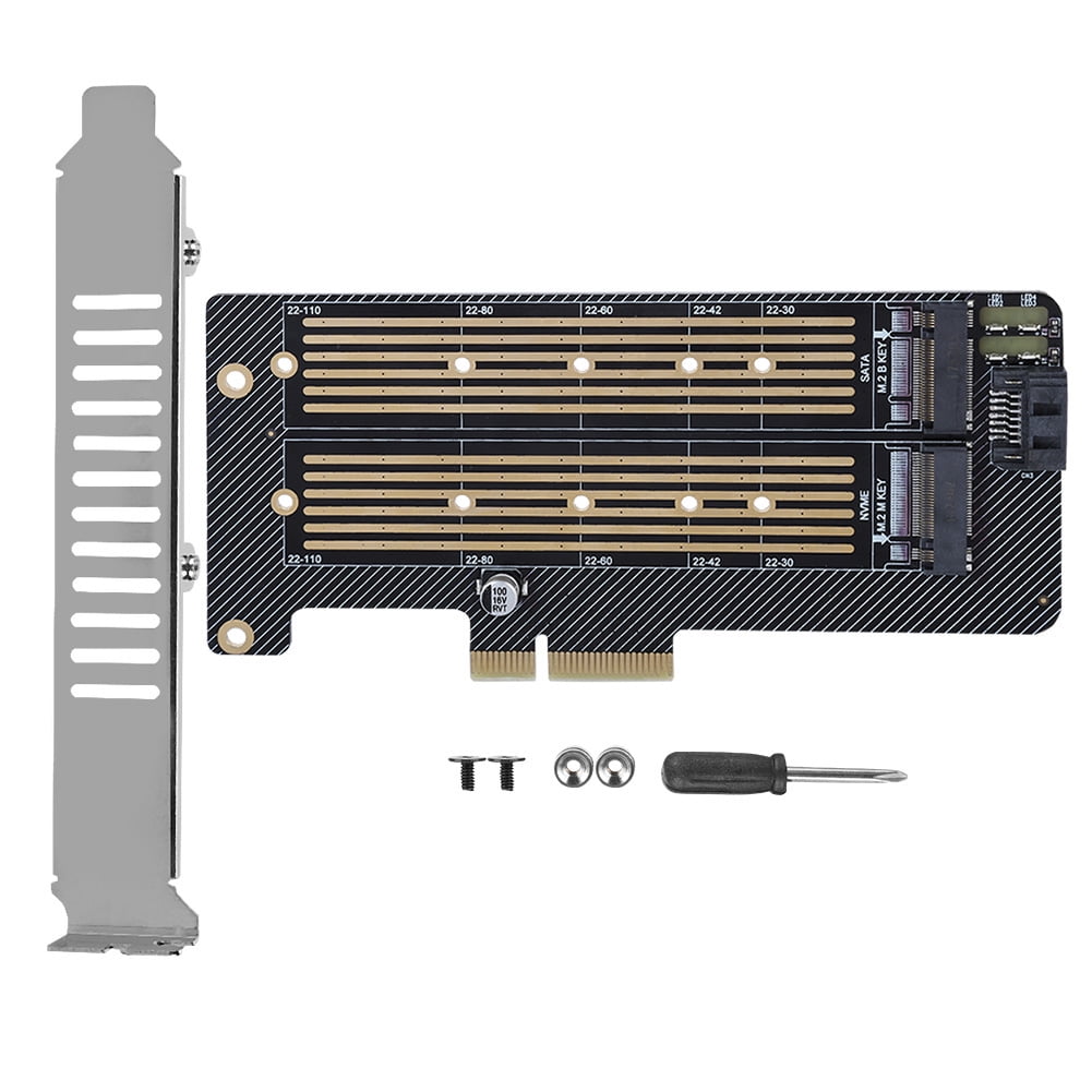 M.2 NVMe SSD NGFF to PCIE X4 Converter Adapter Card M Key B Key Dual ...