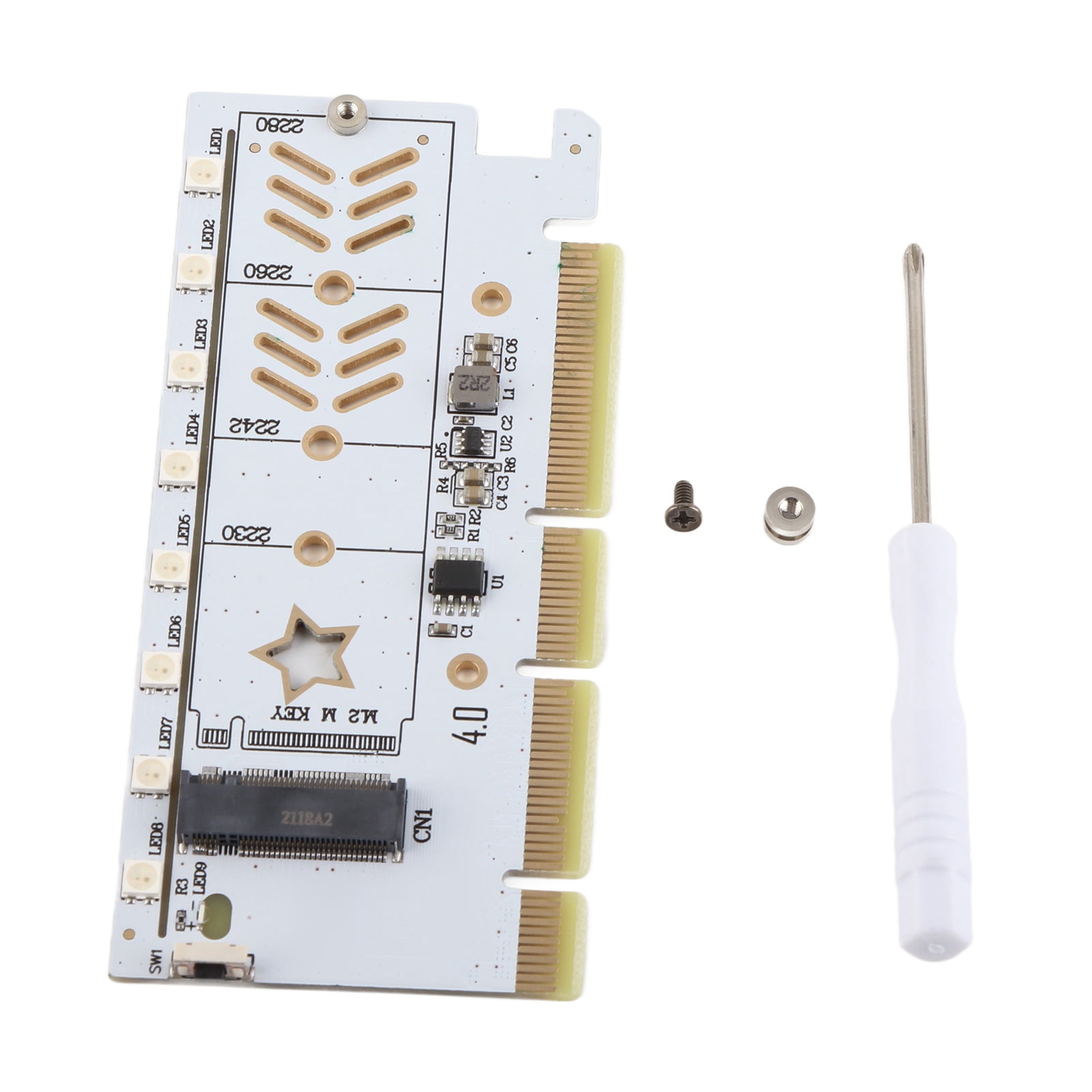 M.2 NVMe SSD to PCIe Adapter 64Gbps PCIe 4.0 18 RGB Mode Plug and Play ...