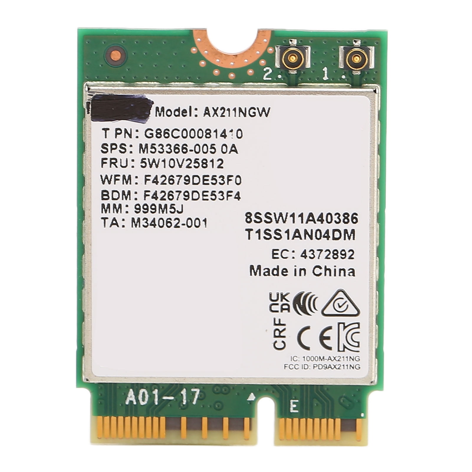 M.2 Network Card AX211NGW M.2 KEY E CNVio 2 Triple Frequency 802.11ac ...