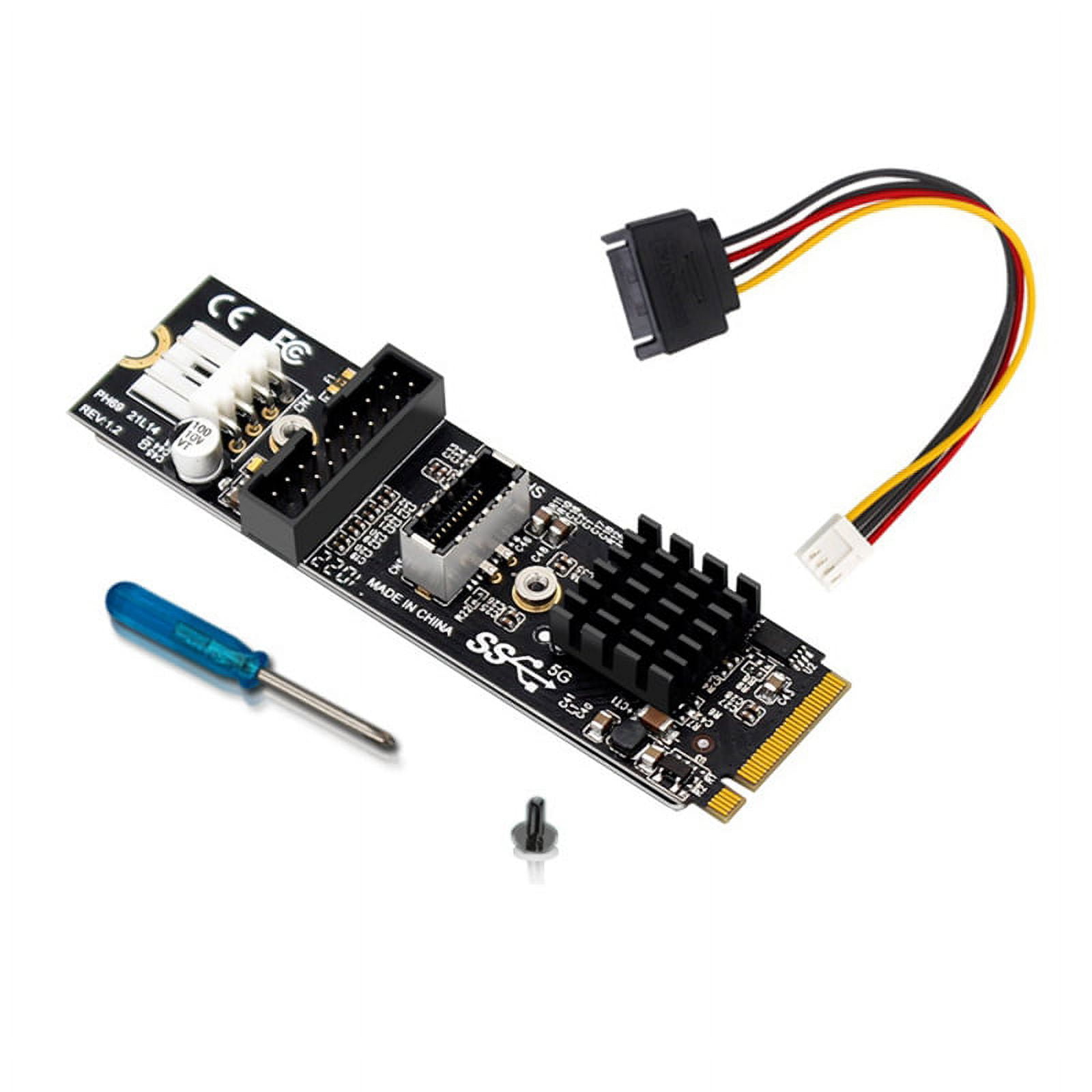 M.2 PCI E To USB3.0 TYPE-C+19/20P Interface Expansion Card Graphic ...
