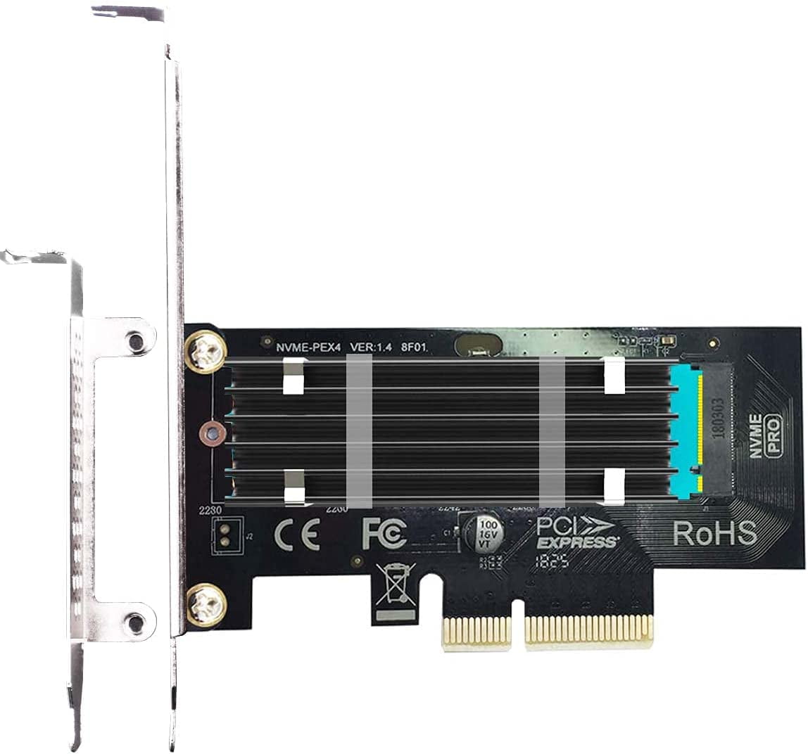 M.2 PCIe 4.0/3.0 Adapter with 0.4 Inch Thick M.2 Heatsink for M.2 PCIe ...