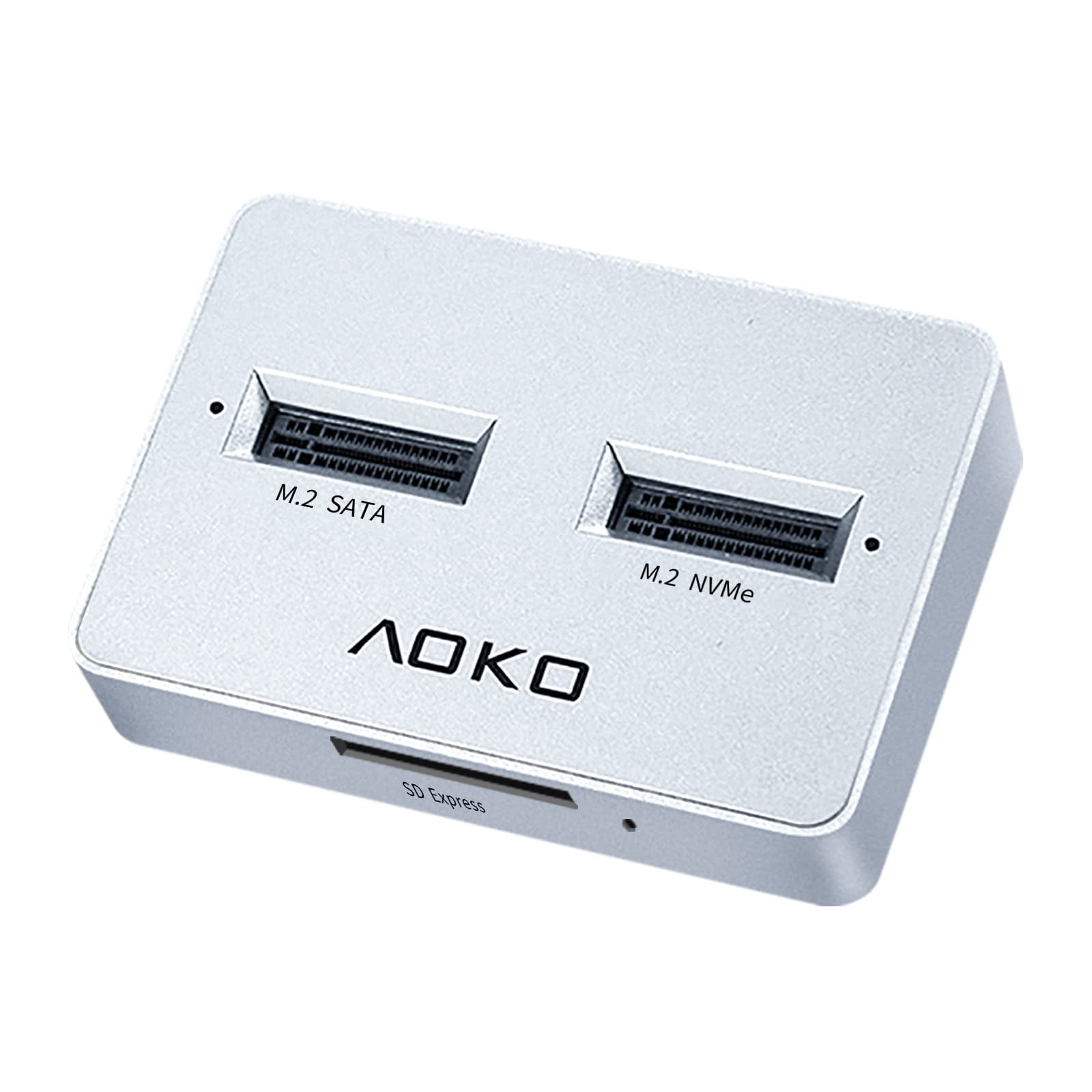 M.2 SATA NVMe Docking Station with SD Express Card Reader Adapter, AOKO ...