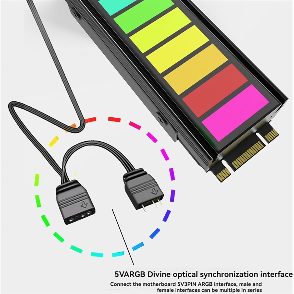 M.2 SSD Radiator HeatSink 5V 3PIN ARGB Solid State Hard Disk Cooler ...