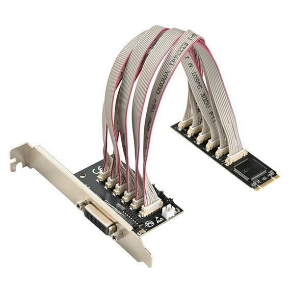 M.2 To 4 RS232 DB9 Serial Port and 1 DB25 Parallel Printer Port Card ...