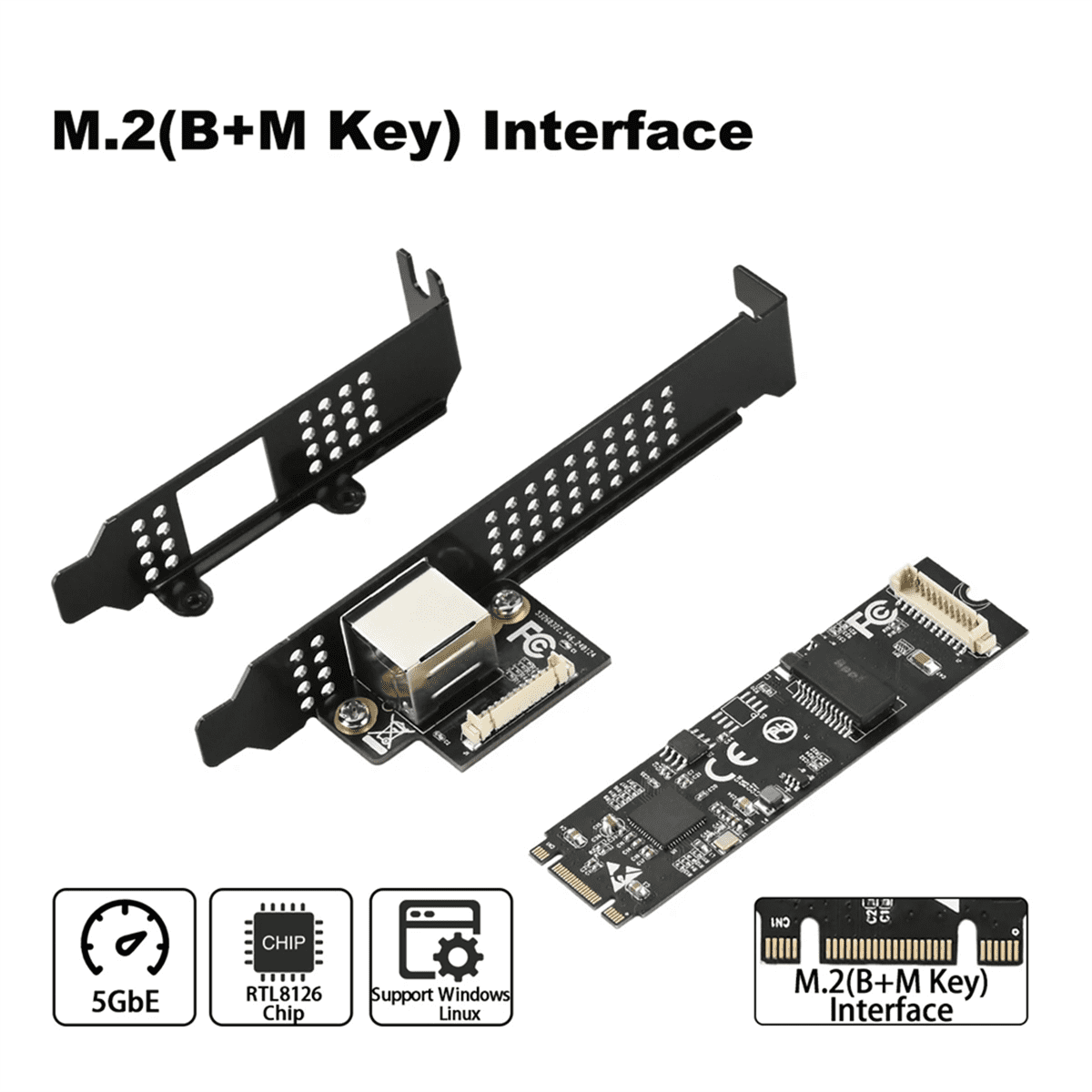 M.2 to 5G Network Card Realtek RTL8126 Chip PXE Diskless Boot E-Sports ...