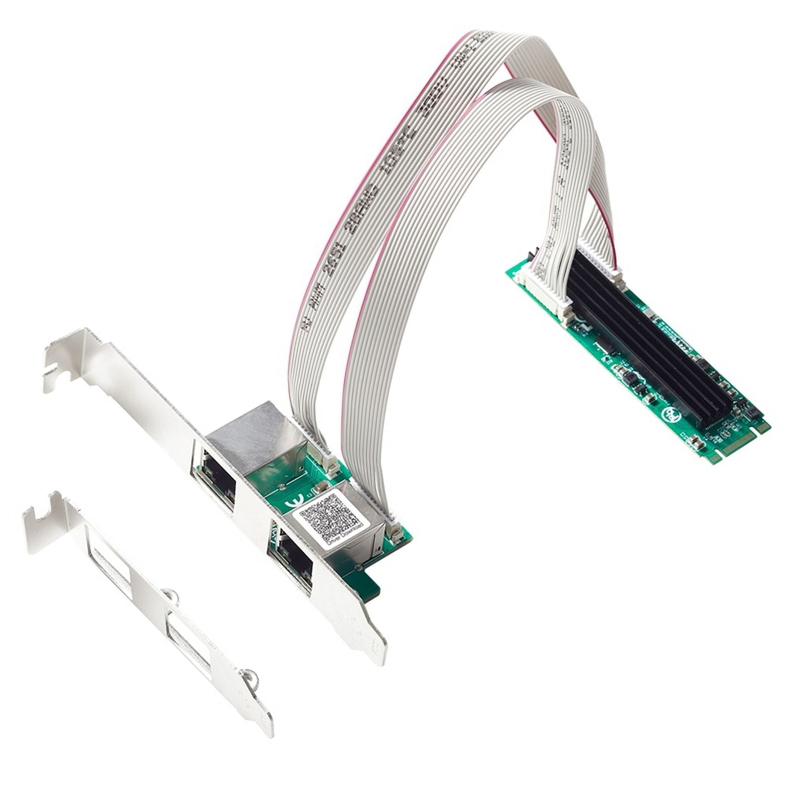 M.2 to Dual Port 2.5G Ethernet NIC Network Card M.2 22x80mm Size B Key ...