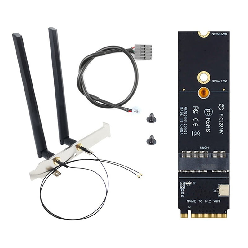 M.2 to Nvme Wifi Card NGFF A+E Key NVMe PCI Express SSD Port Converter ...