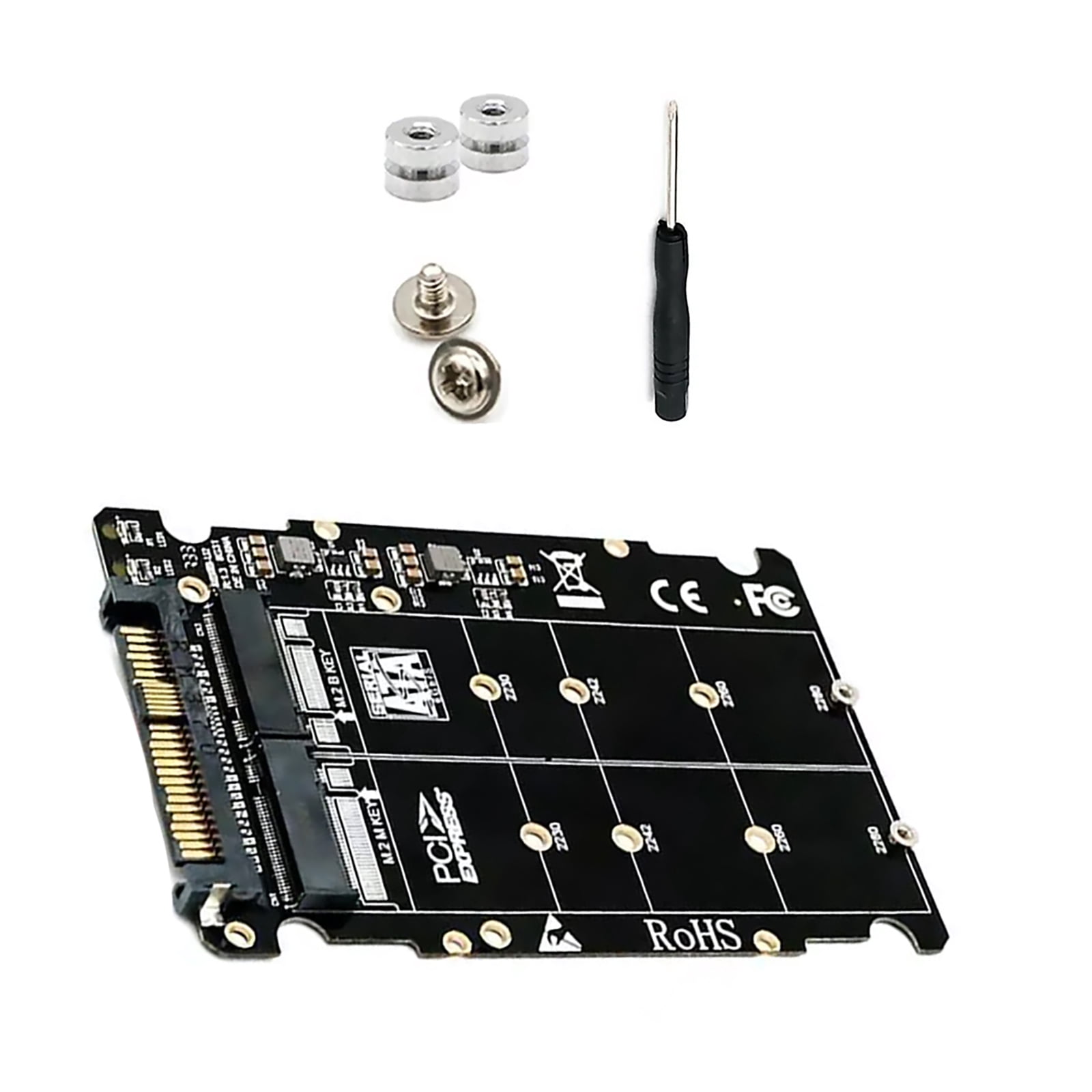 M.2 to U.2 Dual SSD Adapter Supports 2280/2260/2242/2230mm, NVME & SATA ...
