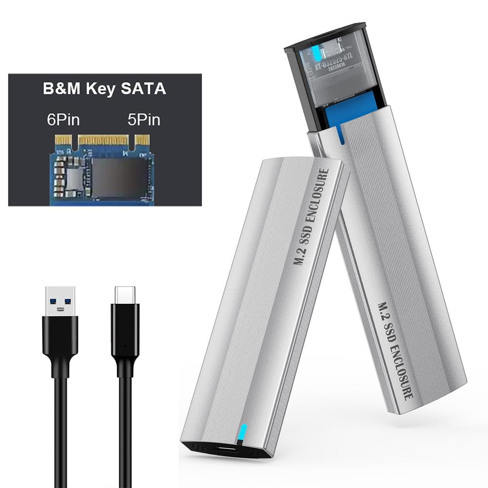 M.2 to USB NVMe SATA SSD Enclosure Reader, Tool Free USB 3.2 Gen 2 ...