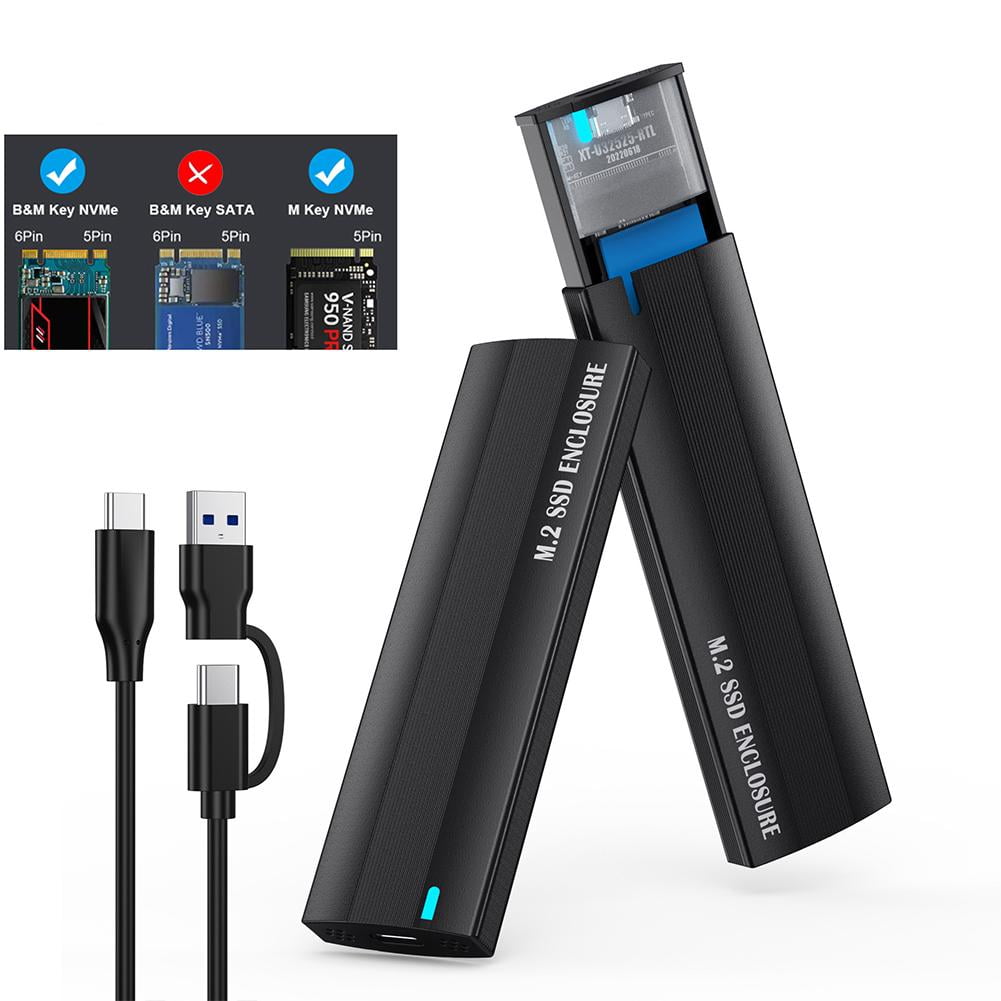 M.2 to USB NVMe SATA SSD Enclosure Reader, Tool Free USB 3.2 Gen 2 ...