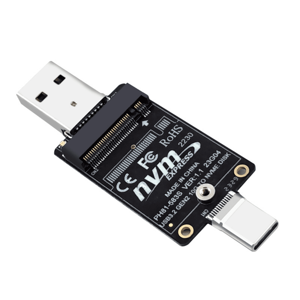 M.2 to USBA Type-C HDD Case Adapter Board NVME Enclosure Interposer ...