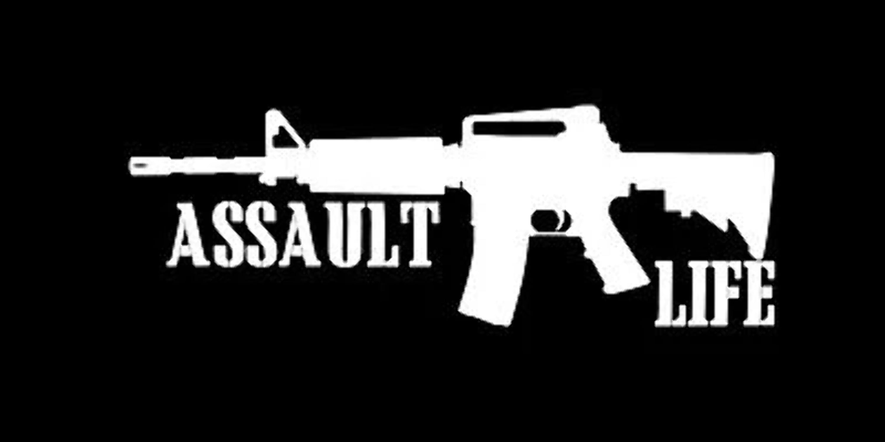 Assault Life Black White Vinyl Decal Bumper Sticker - Walmart.com