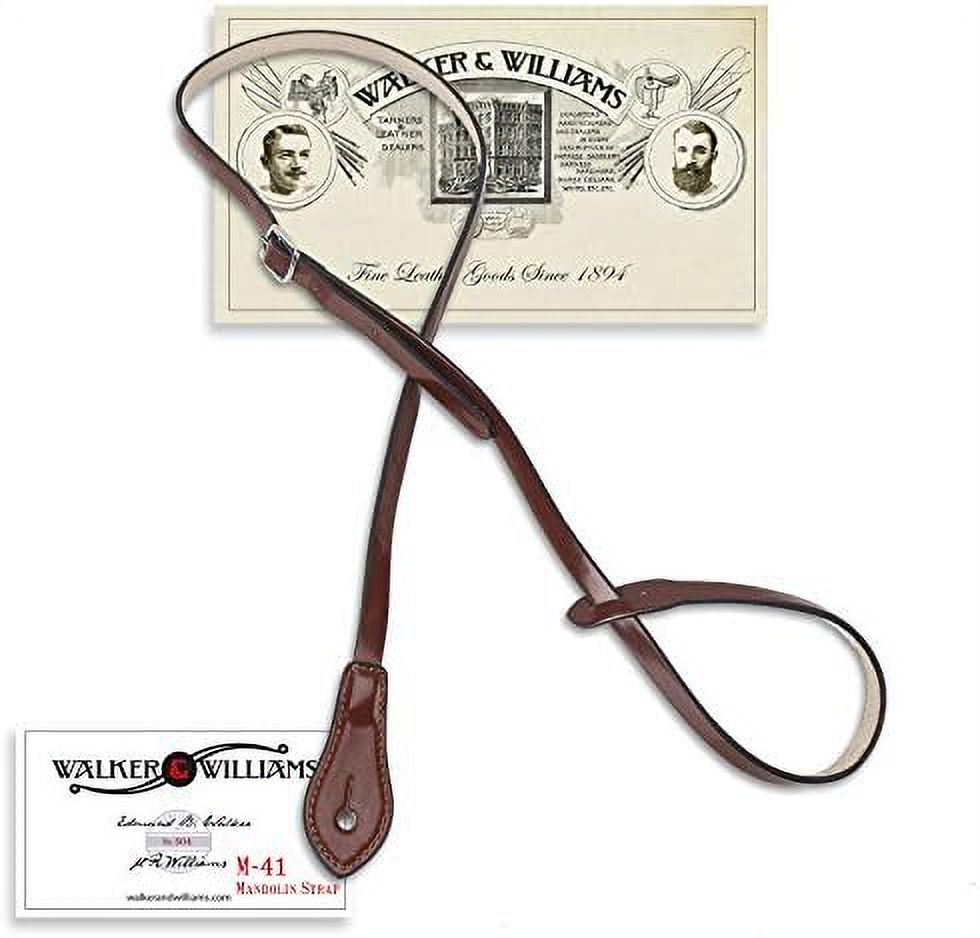 M-41 Chestnut Brown Leather Mandolin Strap For A or F Types - Walmart.com