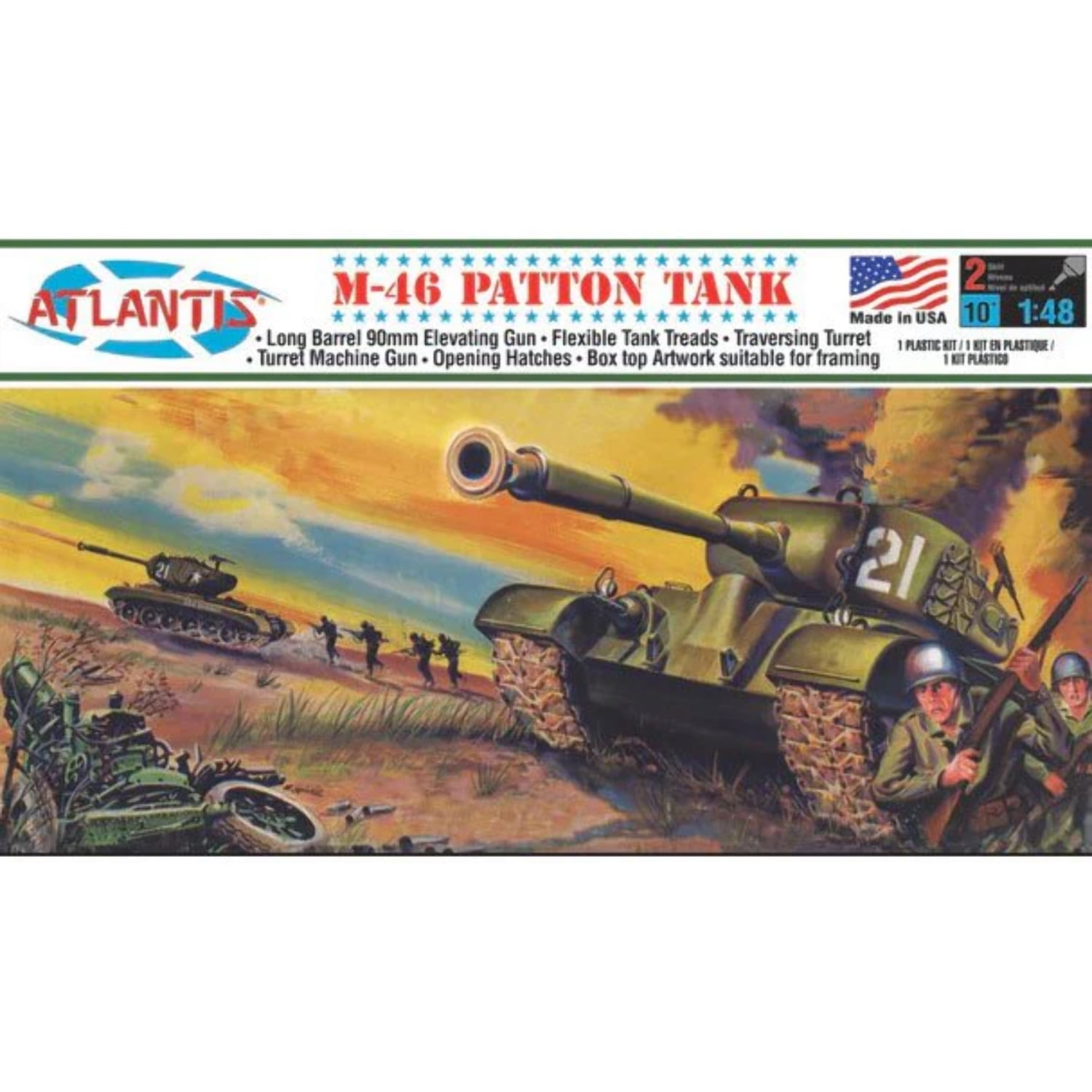 M-46 Patton Tank 1:48 Scale Plastic Model Kit - Walmart.com