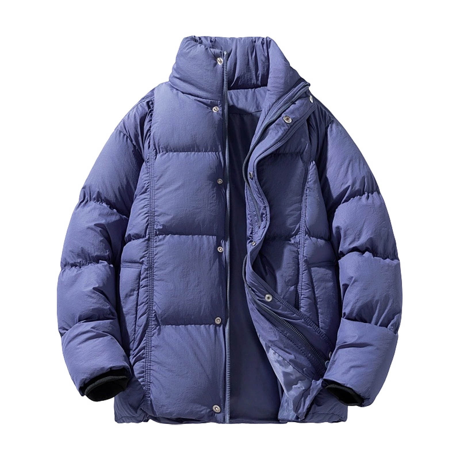 M-4X Plus Size Puffer Jackets for Men with Pockets Big & Tall Winter ...