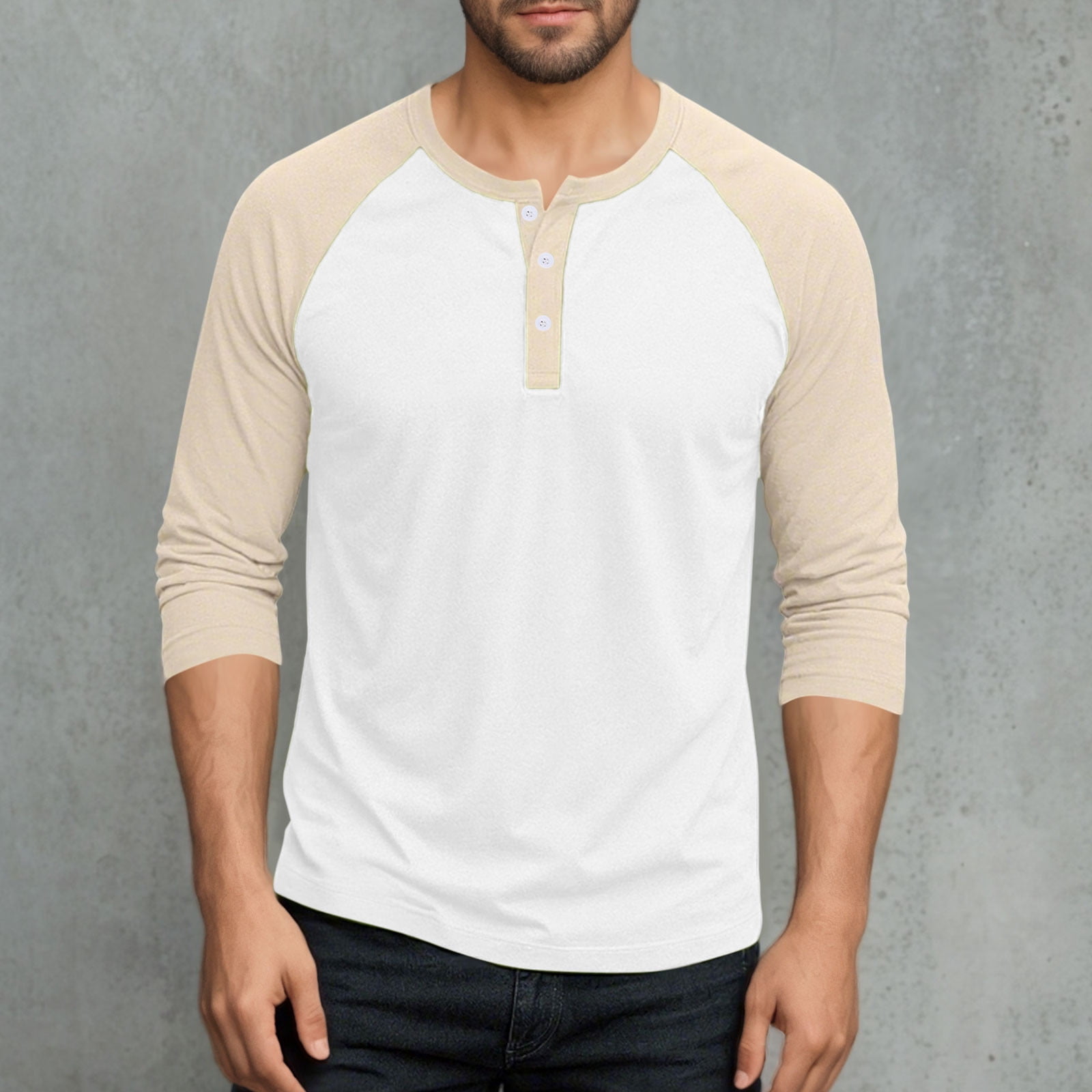 M-5X Big & Tall T Shirts for Men Plus Size 3/4 Sleeve Tshirts Shirt ...