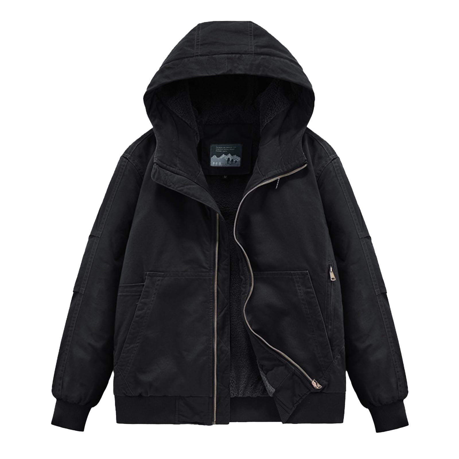 M-5X Plus Size Jackets for Men Fleece Lined Big & Tall Zip Up Coats ...