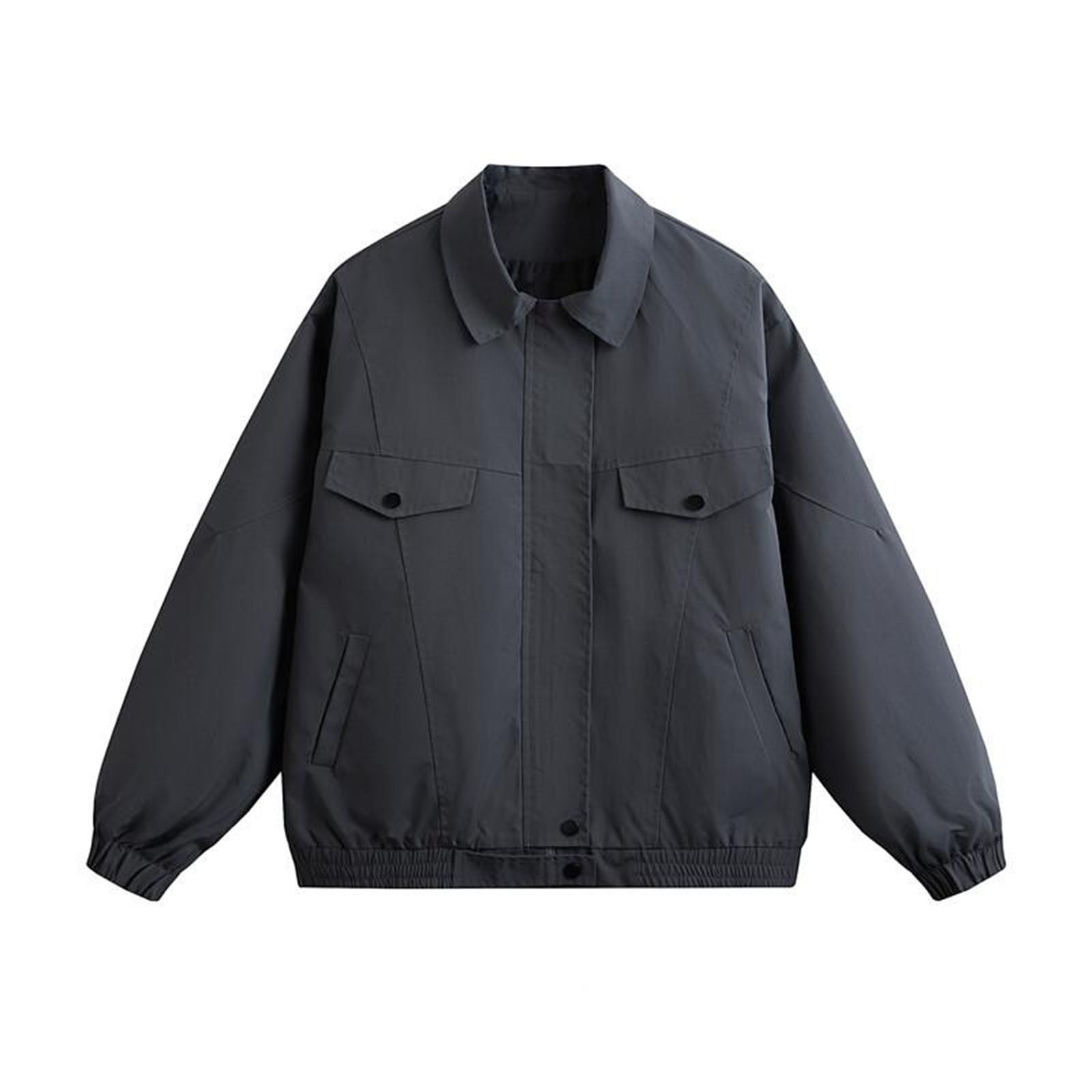 M-5X Plus Size Work Jackets for Men with Pockets Big & Tall Zip Up ...