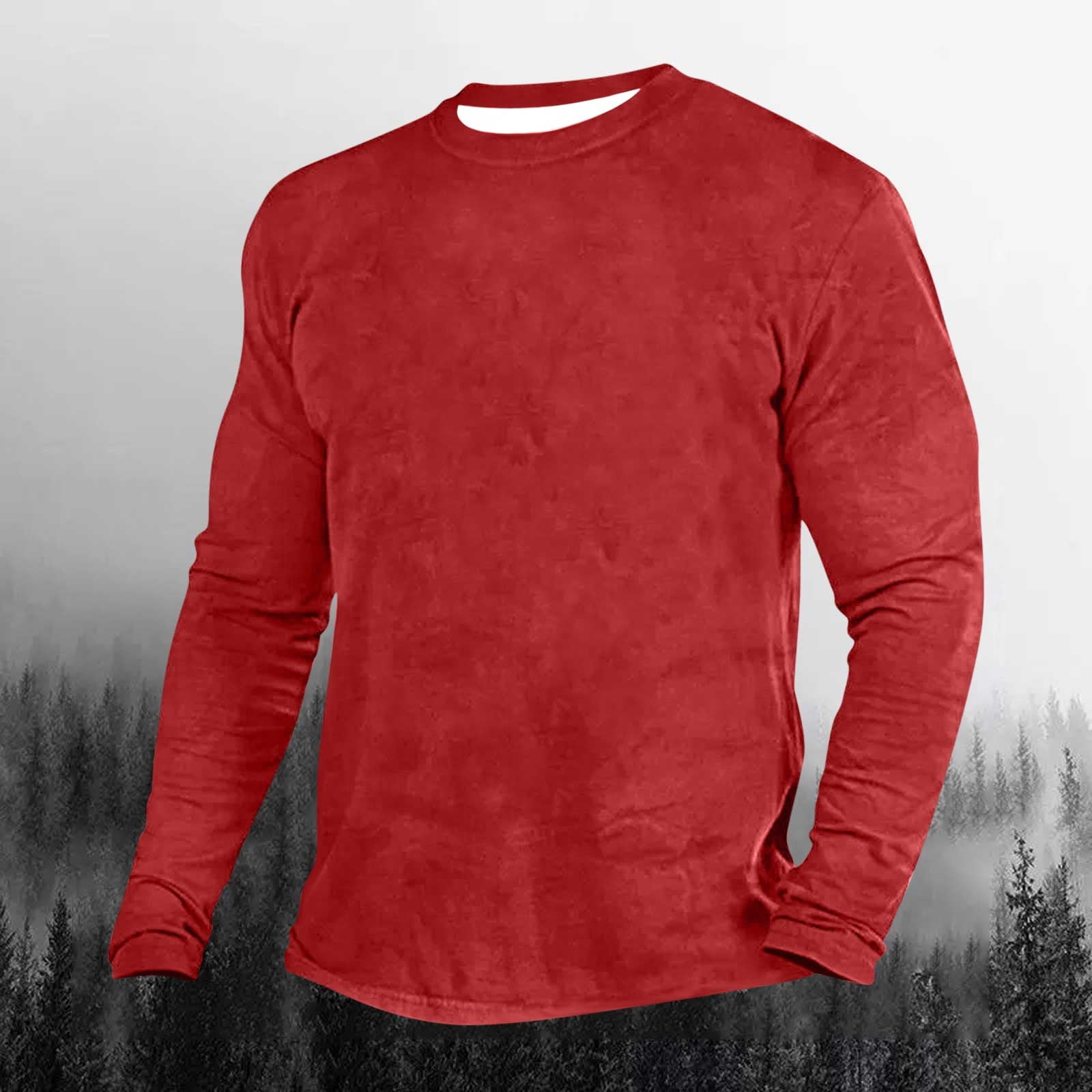 M-5XL Tshirts Mens Big and Tall Casual Long Sleeve Crew Neck Pullover Shirts Plus Size Basic ...
