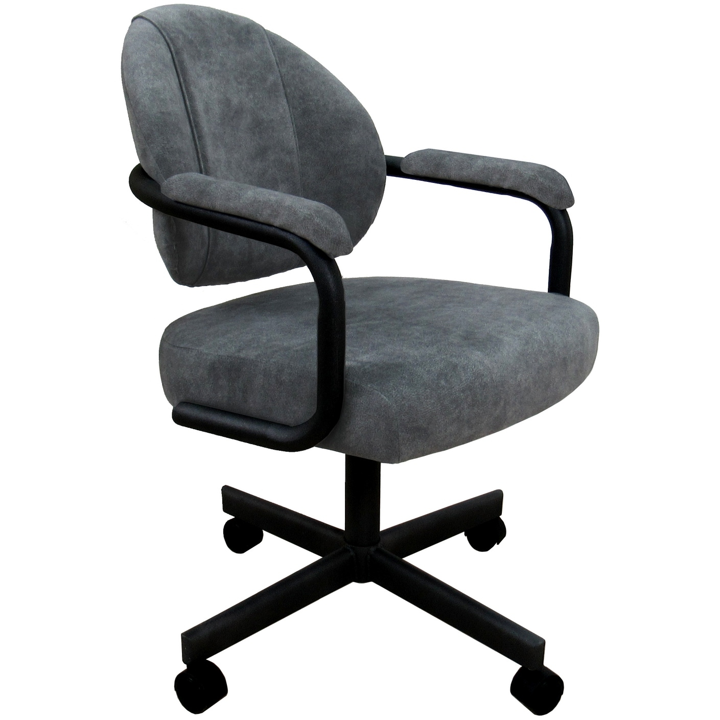 M-70 Swivel Metal Dining Caster Chair - Outlier Charcoal Gray Fabric ...