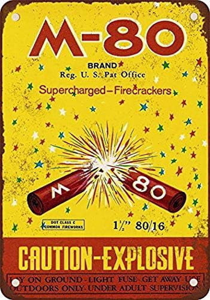 M-80 Supercharged Firecrackers Vintage Look Reproduction Metal Tin Sign ...
