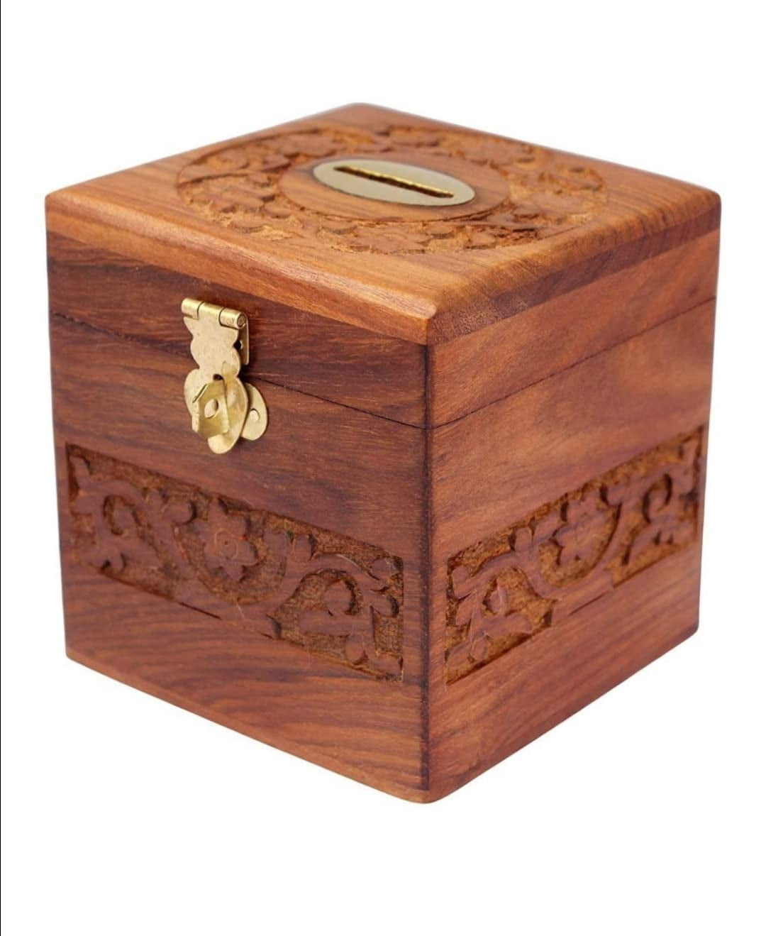 M.A HANDICRAFTS Handcrafted Wooden Money Bank Safe Kids //Wooden Money ...