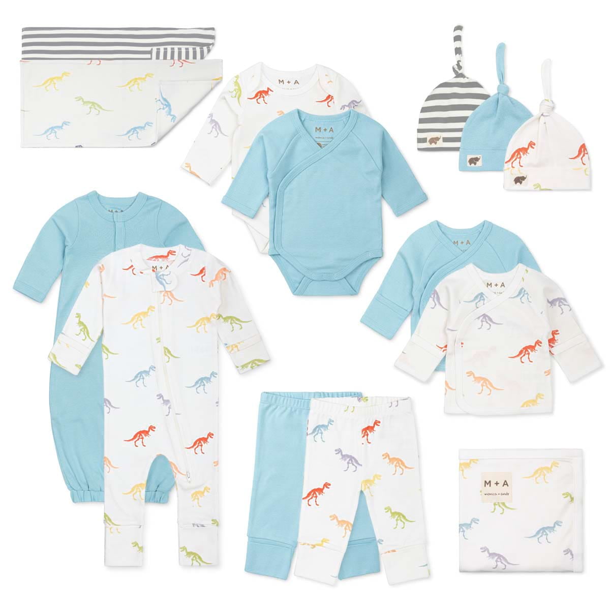 M+A Baby Cotton Box Set - 14-Piece Preemie-3 Months Essentials ...