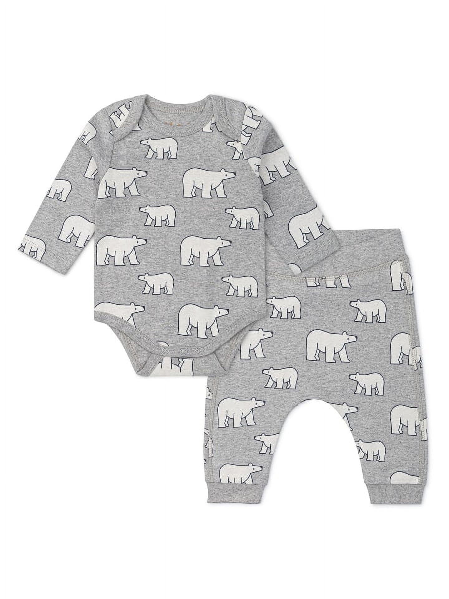 Monica + Andy Organic Cotton Baby Bodysuit and Pant Set, Newborn-18M ...