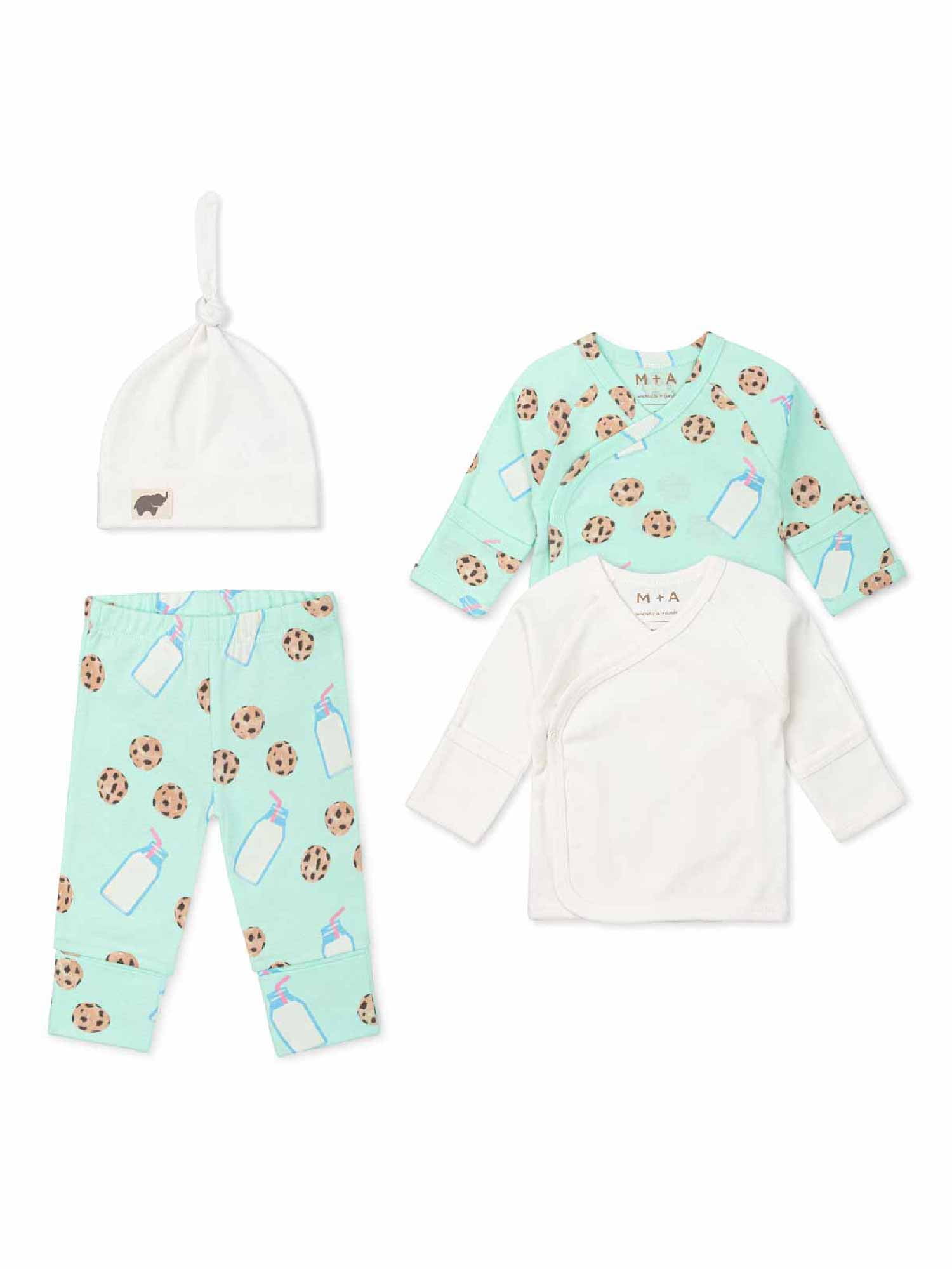 Monica + Andy Organic Cotton Baby 4pc Cuddle Box - 0-3M - Walmart.com