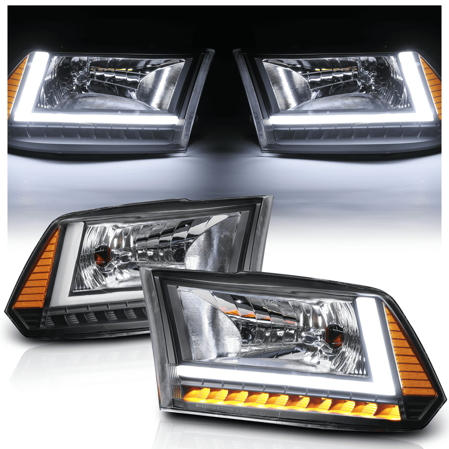 M-AUTO 1 Pair LH+RH OE Style LED Light Bar Headlight for 2009-2010 ...