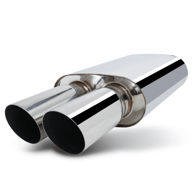 M-AUTO 2.5"Inlet 3"Outlet [DUAL EXHAUST MUFFLER] Stainless Steel ...