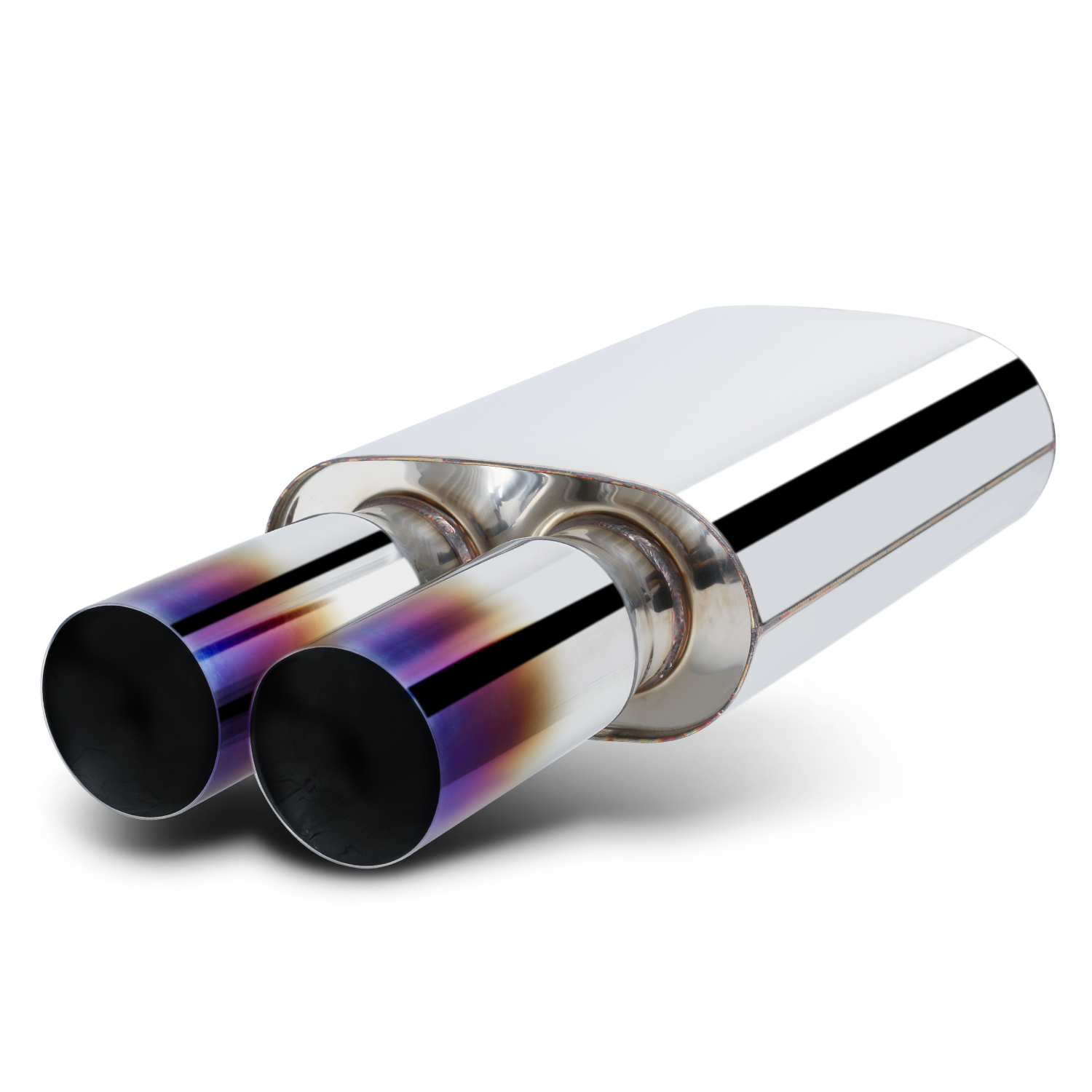 M-AUTO 2.5" Inlet 3" Outlet Stainless Steel Exhaust Muffler Straight ...