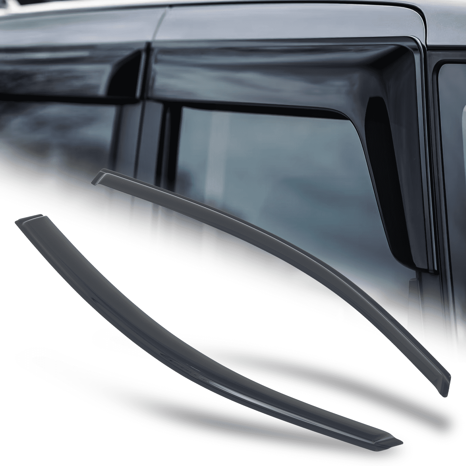 M-AUTO 2 Pieces Tape-On Smoke Vent Window Visor Shade Deflector Guard ...