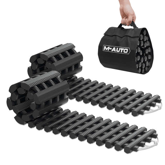 M-AUTO 2Pcs Tire Traction Mats Recovery Track Vehicle Tires Ladder, Car ...