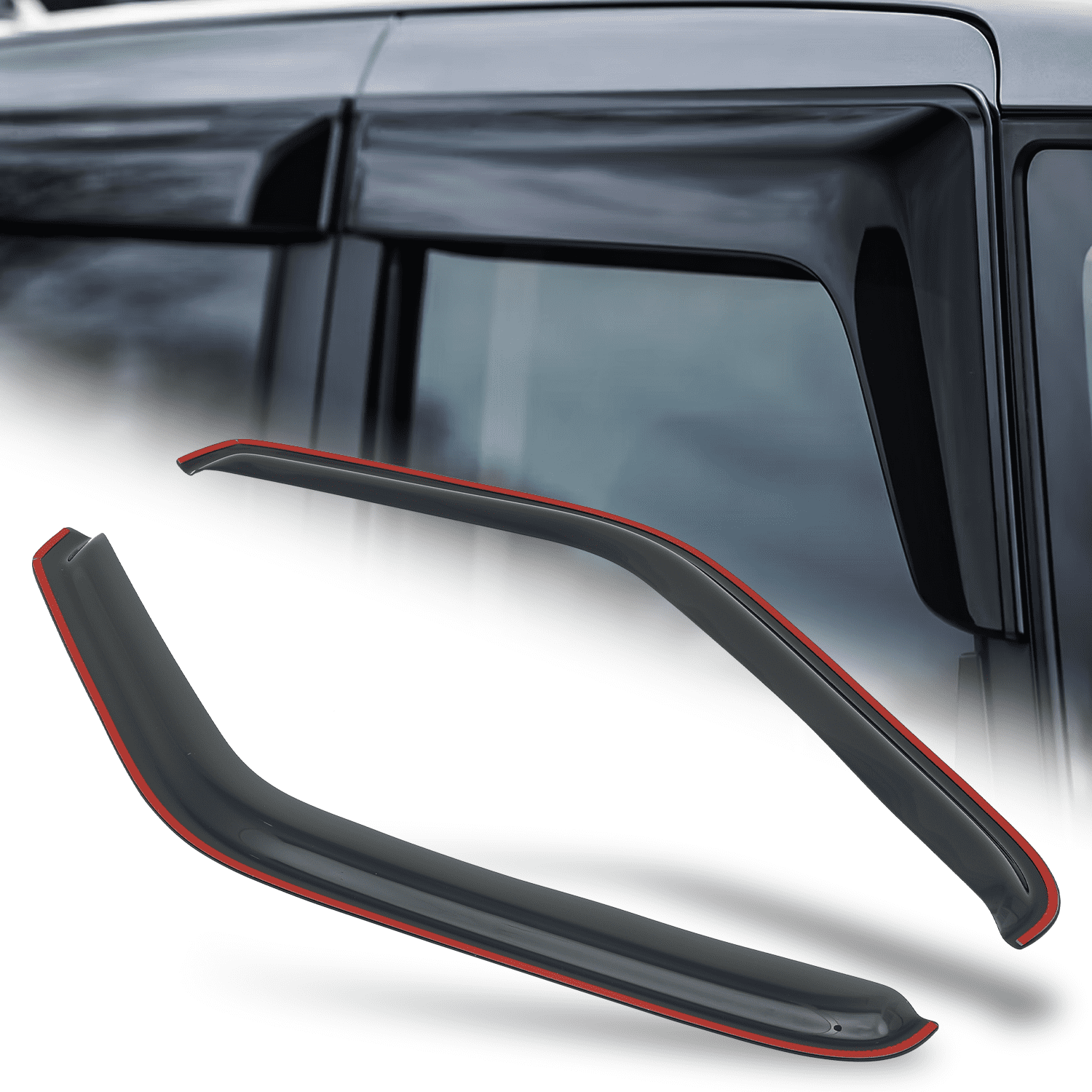 M-AUTO 2Pcs Window Visor Smoke Vent Wind Rain Deflector In-Channel for ...
