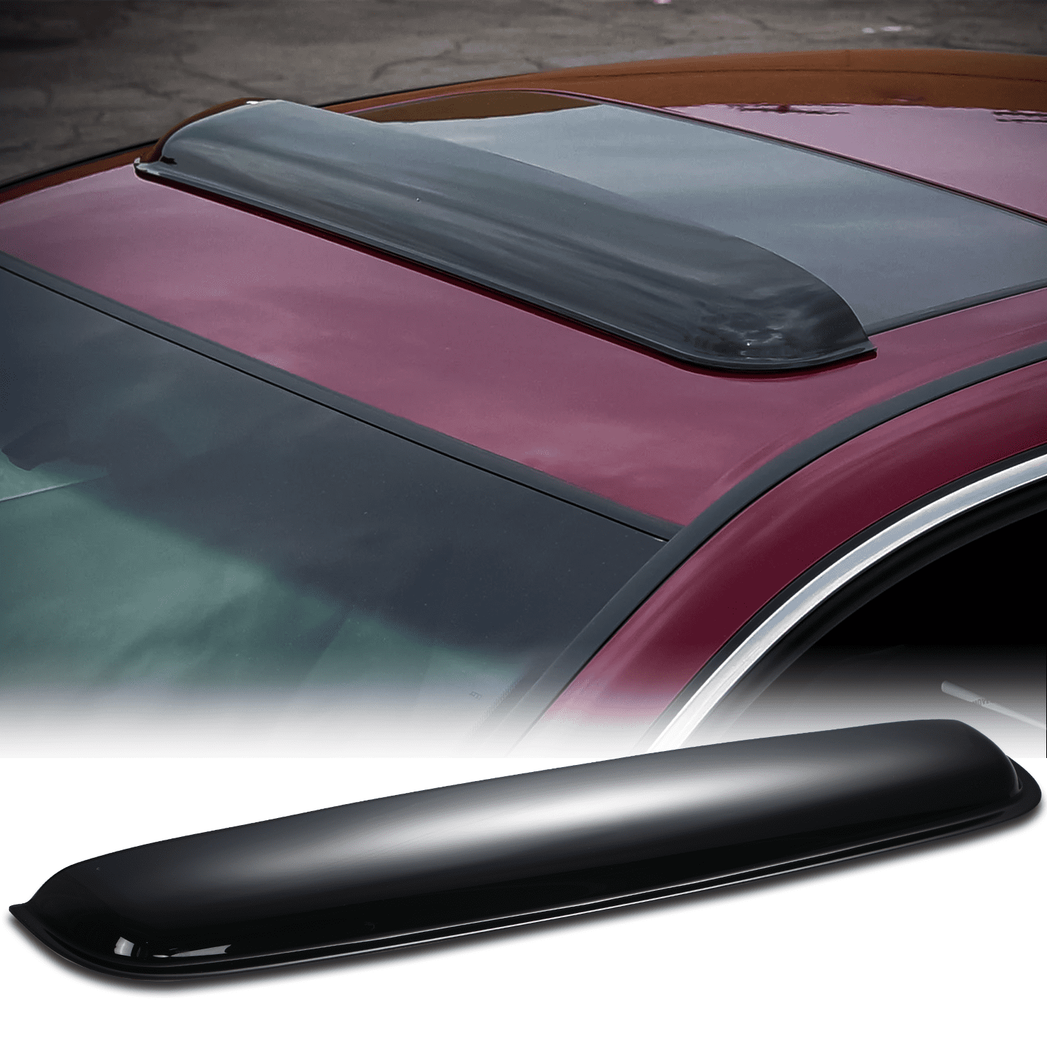 M AUTO 35 Sunroof Wind Deflector Universal Fit Smoke Tint Tape On Moonroof Visor Car Accessories Black