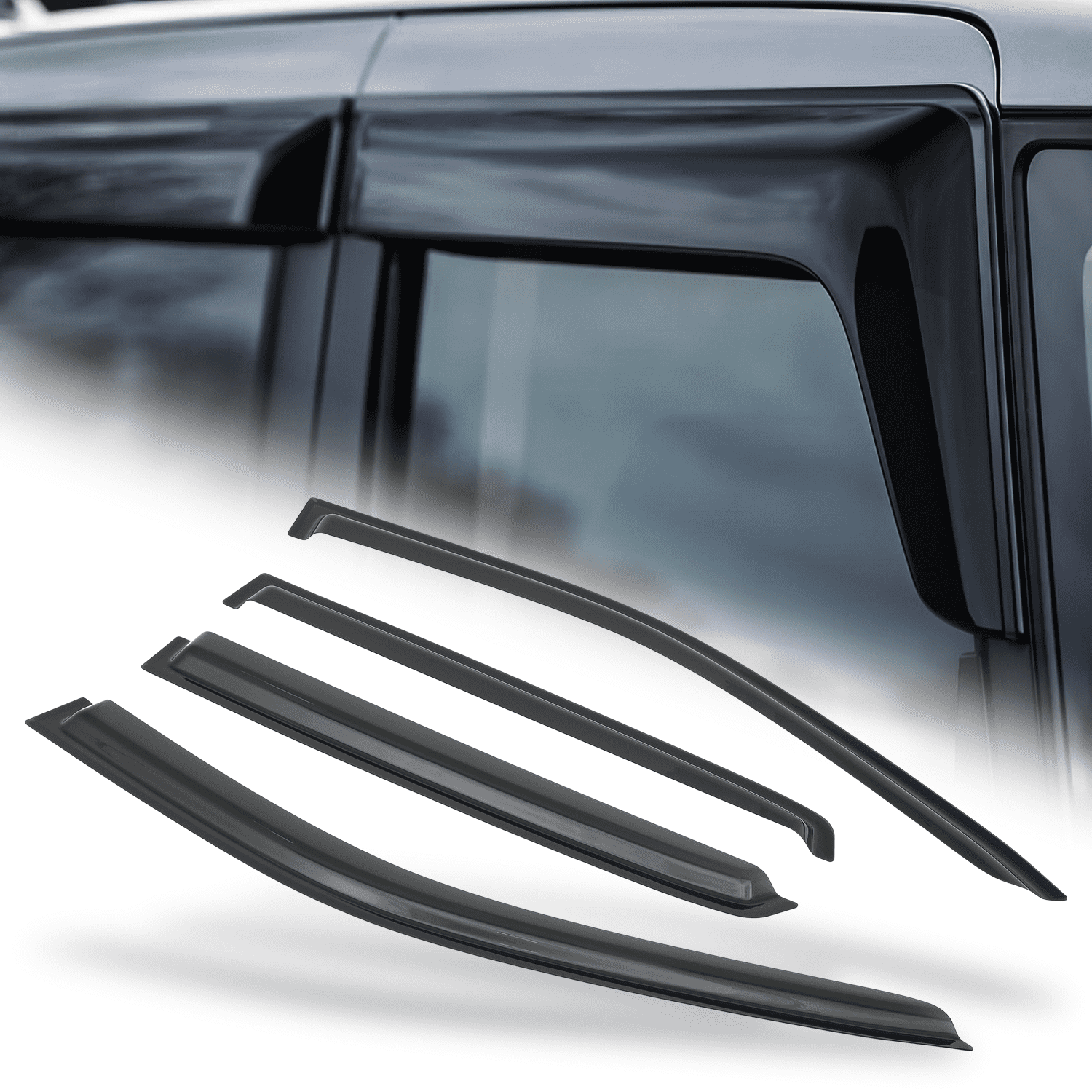 M-AUTO 4 Pcs Smoke Window Visor Shade Vent Wind Rain Deflector for 2019 ...