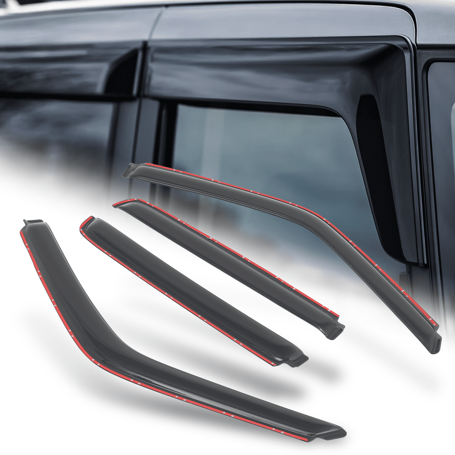 M-AUTO 4 Pieces In-Channel Window Visor Sun Guard Vent Wind Deflector ...