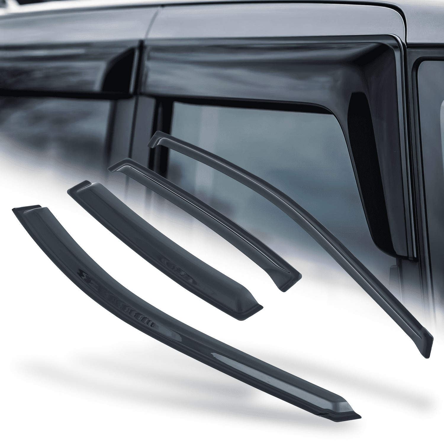 M-AUTO 4 Pieces Smoke Window Visor Shade Vent Sun Wind Rain Deflector ...