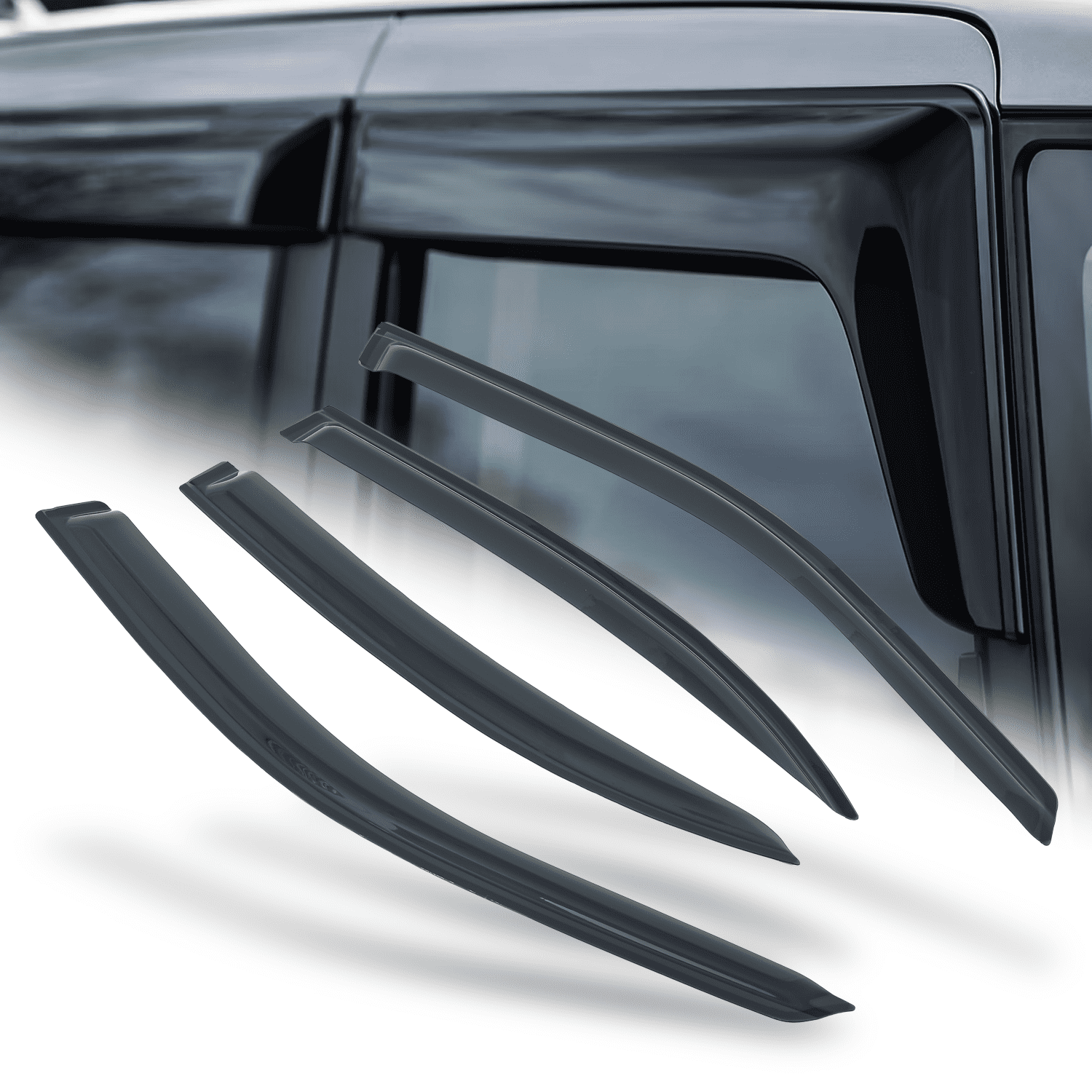 M-AUTO 4 Pieces Smoke Window Visor Shade Vent Wind Rain Deflector Guard ...