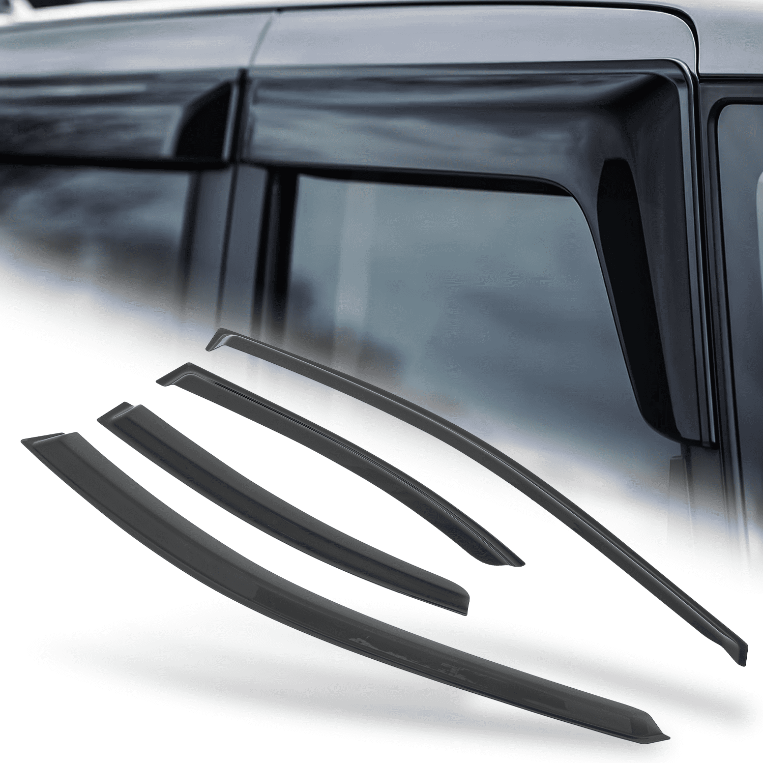 M-AUTO 4 Pieces Smoke Window Visor Shade Vent Wind Rain Deflector Sun ...