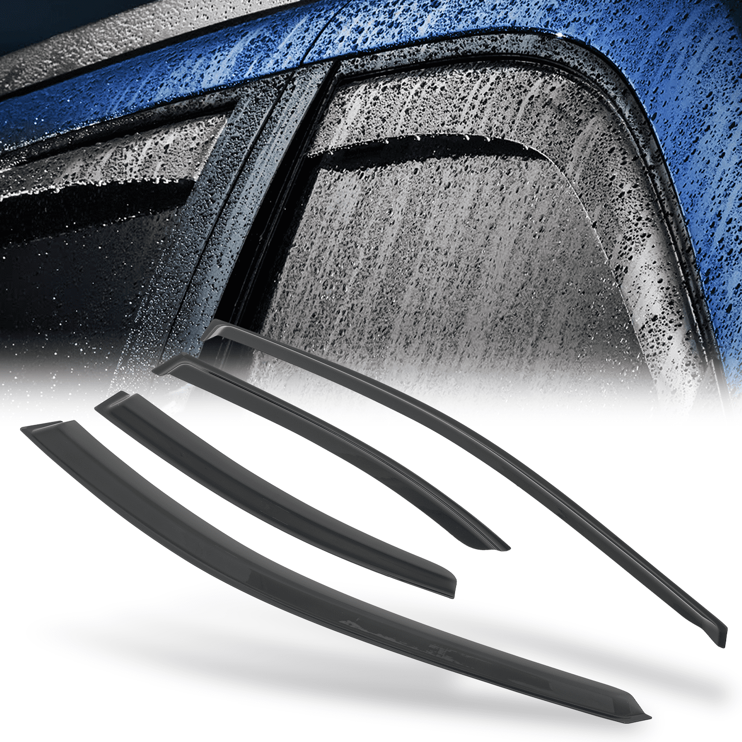 M-AUTO 4 Pieces Smoke Window Visor Shade Vent Wind Rain Deflector Sun ...