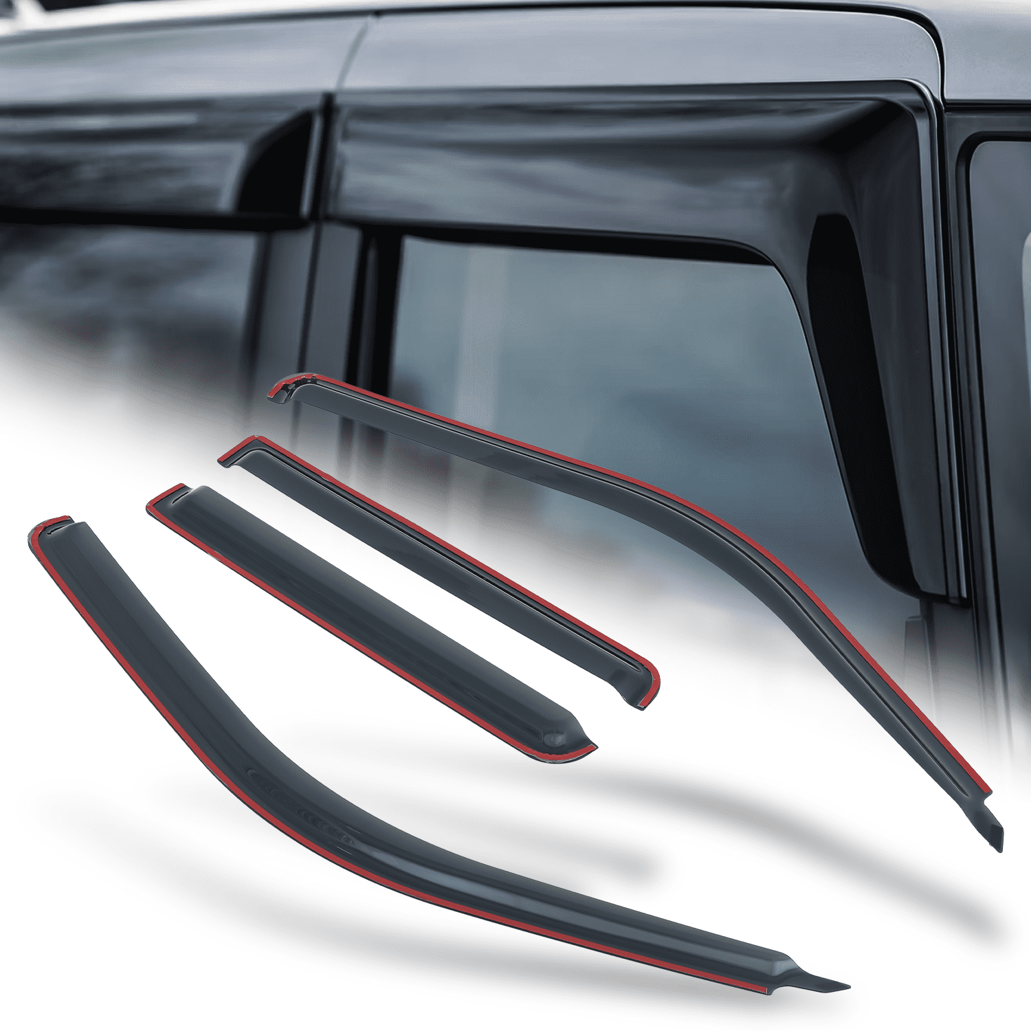 M-AUTO 4 Pieces Window Visor Vent Wind Deflector for 1991-2001 Ford ...