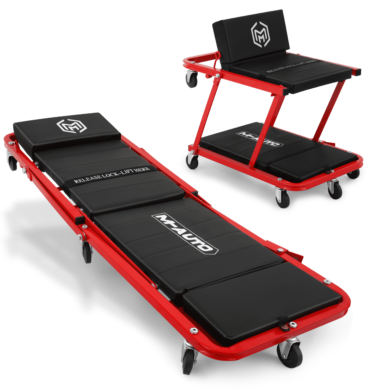 M-AUTO 48 Inches Heavy-Duty Foldable Automotive Mechanics Seat/Creeper ...